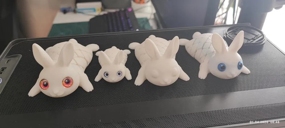 Chibi Bunny Family | Articulated Print in Place - Free 3D Print Model ...