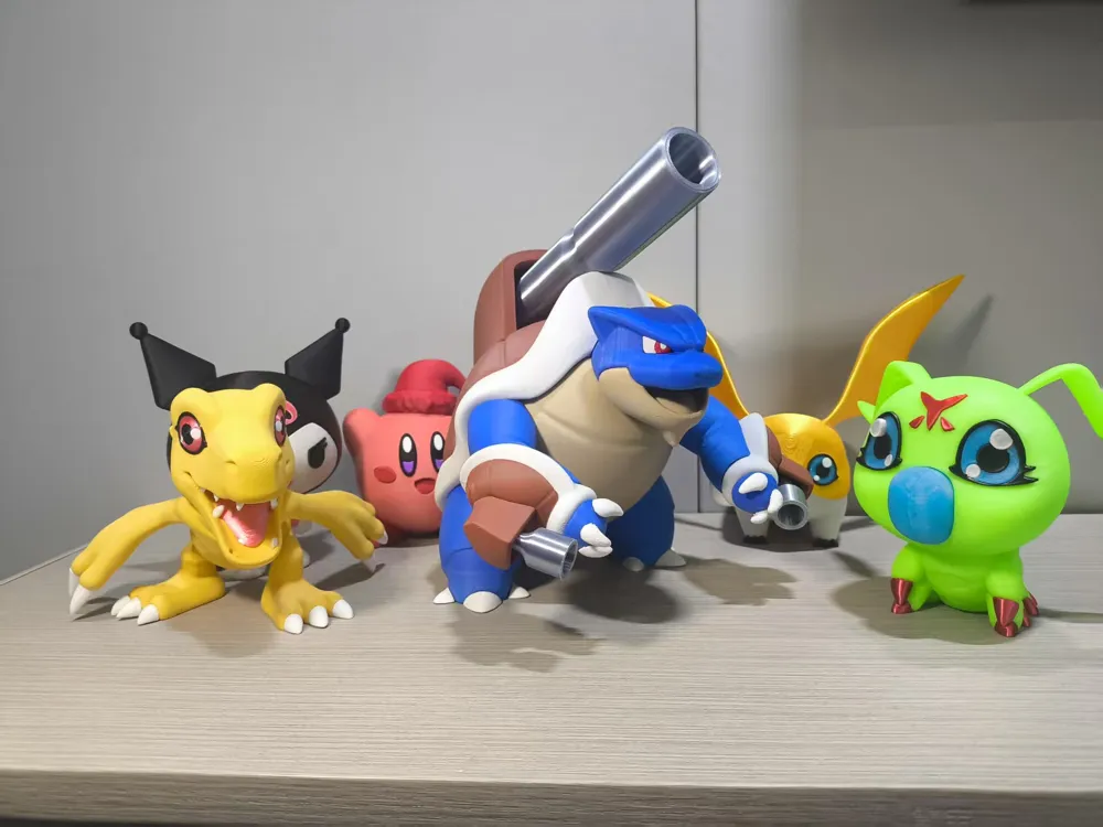 Pokémon Mega Blastoise Monochrome Print & Assembly (Monochrome print, scaled down for mini) by ...