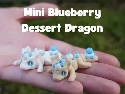 Mini Articulated Blueberry Dessert Dragon - Free 3D Print Model ...