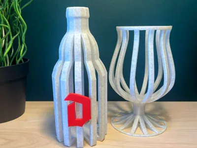 Modern Duvel bottle and glass - Free 3D Print Model - MakerWorld
