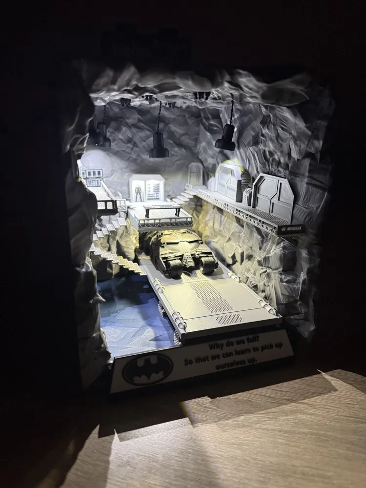 Batcave Book Nook – Why Do We Fall - Free 3D Print Model - MakerWorld