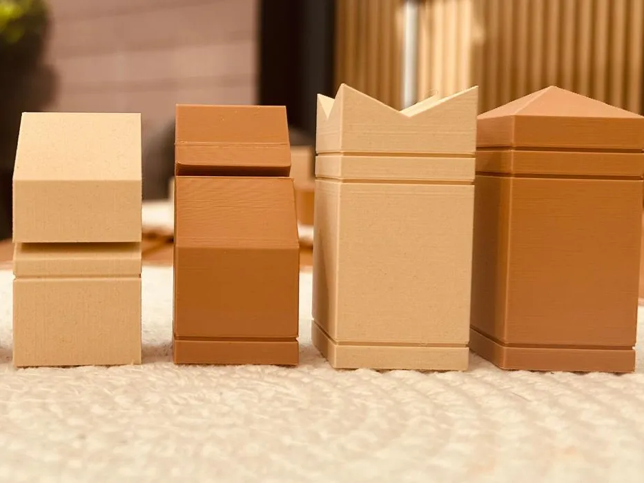 Angular Chess Pieces perfect for playing - Free 3D Print Model - MakerWorld