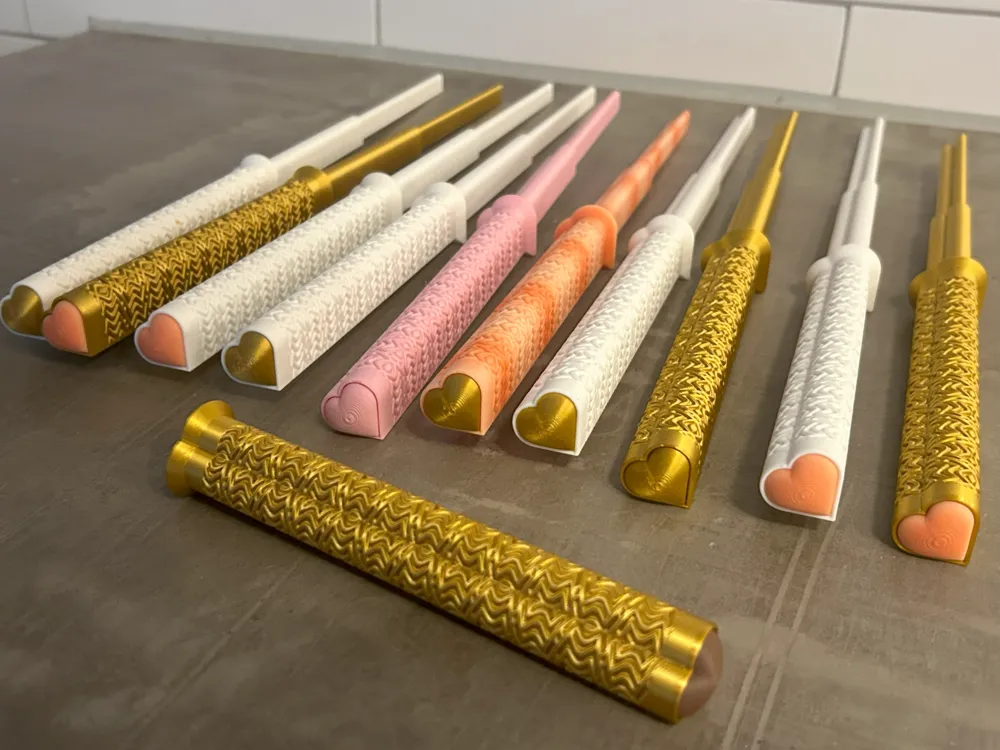 Heart Wand & Case (Collapsing + Print in Place) - Free 3D Print Model ...