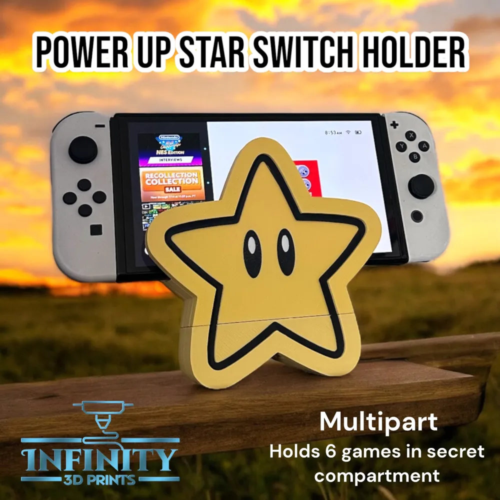 POWER UP STAR SWITCH DOCK (charging and tv-hub) by INFINITY 3D PRINTS ...