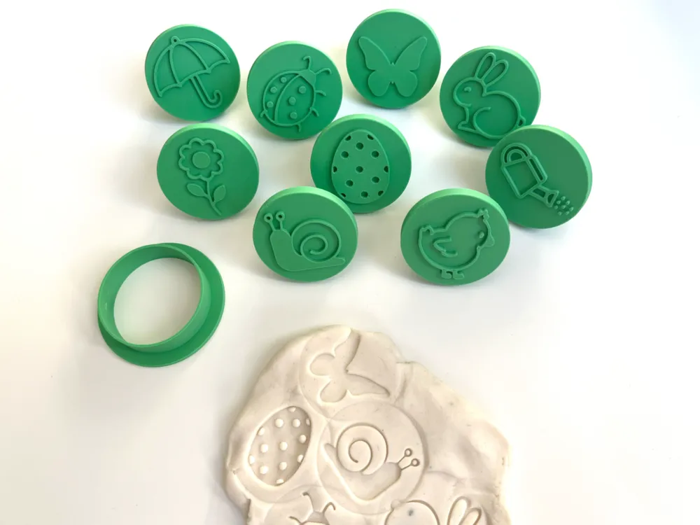 Spring-Themed Playdough Stamp Set and cutter by aurelija.pil MakerWorld ...