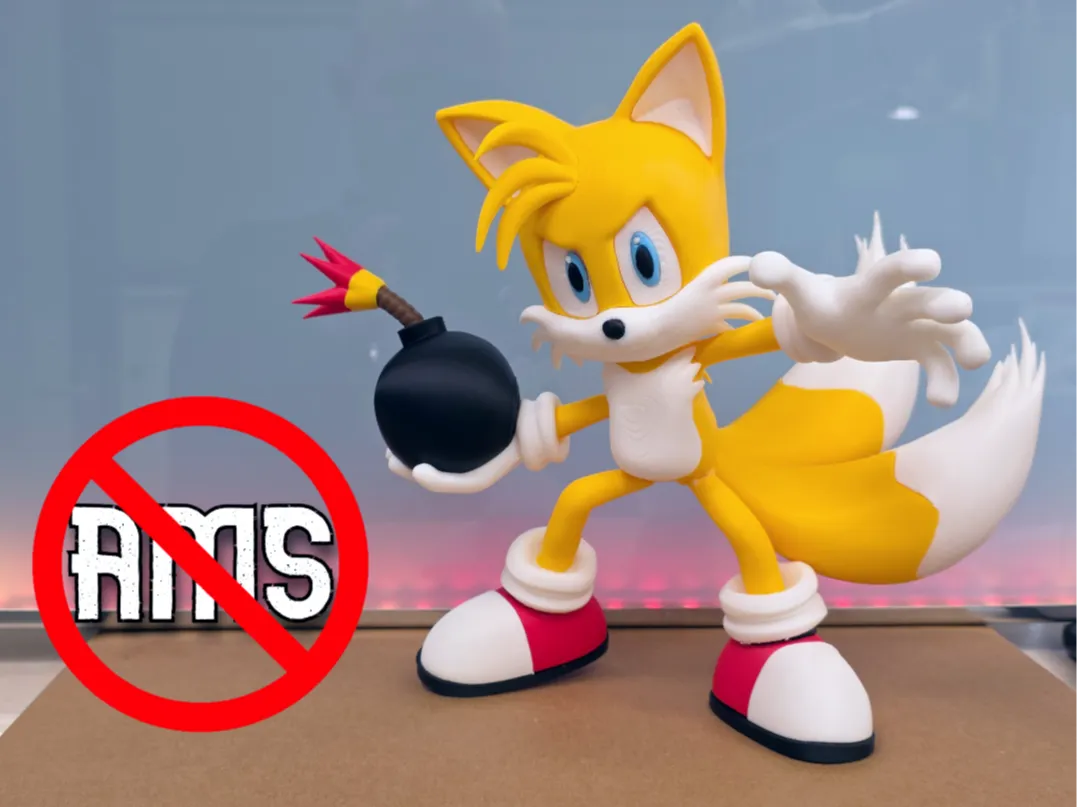 Tails (Sonic the Hedgehog) / NO AMS - Free 3D Print Model - MakerWorld