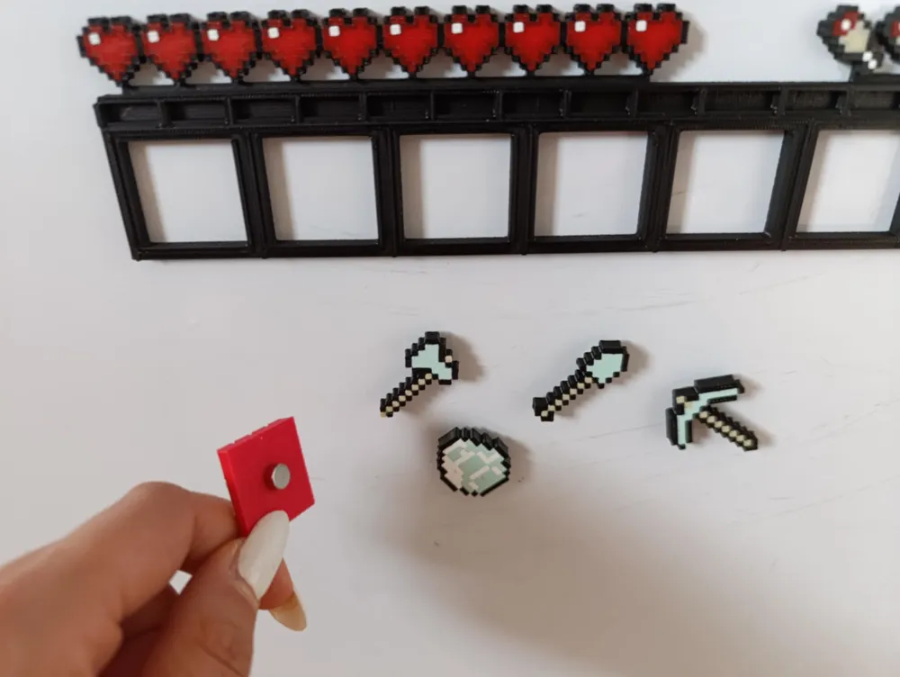 Minecraft hunger bar inventory mangnets by NikaLand - MakerWorld