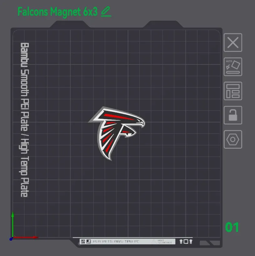 Atlanta Falcons - Embossed Fridge Magnet by svenson - MakerWorld