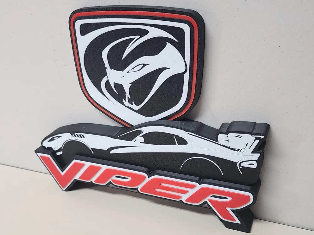 Dodge Viper (Wall or Desk Display) by briankstan - MakerWorld