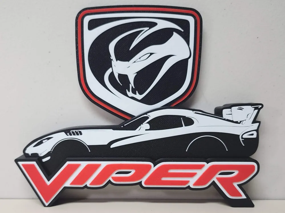 Dodge Viper (Wall or Desk Display) by briankstan - MakerWorld
