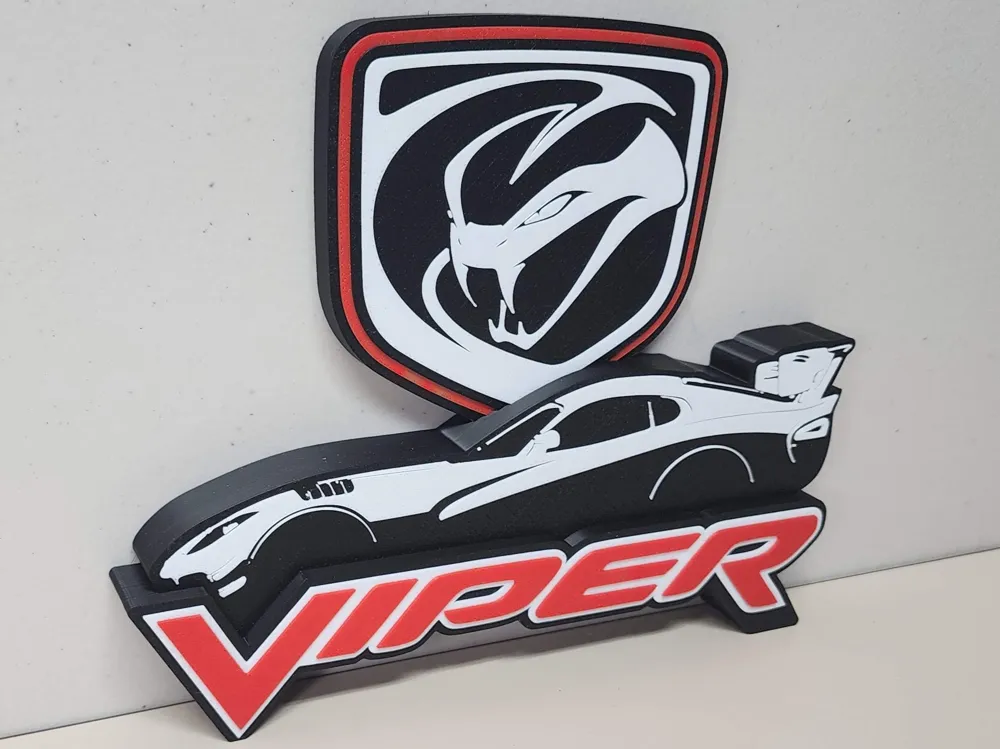 Dodge Viper (Wall or Desk Display) by briankstan - MakerWorld