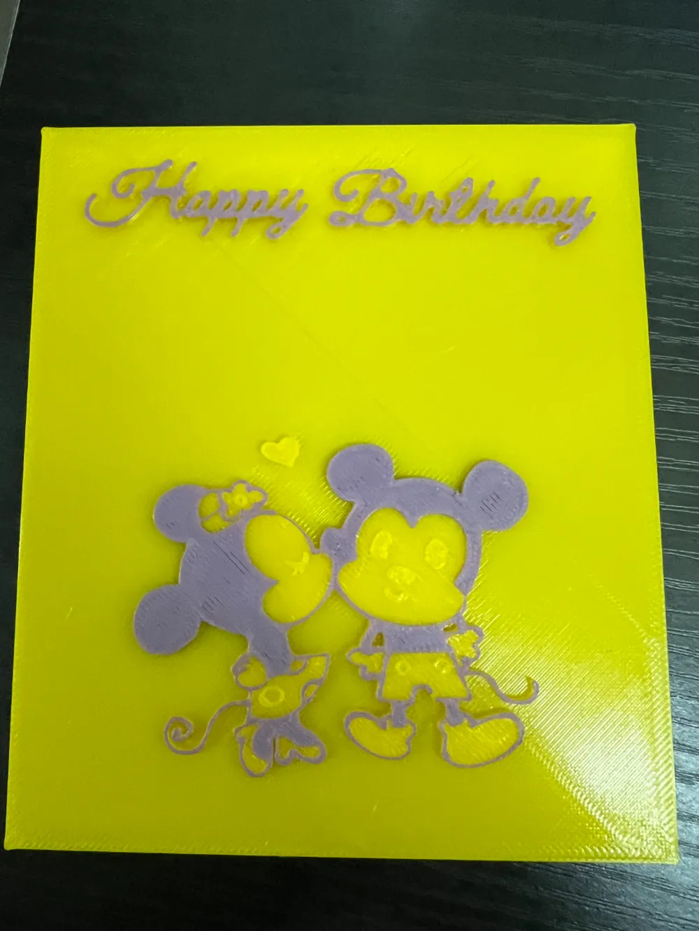 Happy Birthday Card with Mouse (2-color) by qarbkk - MakerWorld