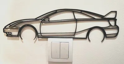 Toyota Celica WallArt Outline Silhouette - Free 3D Print Model - MakerWorld