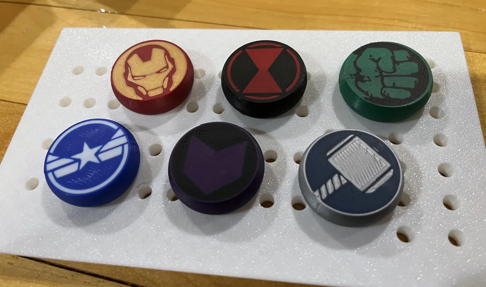 Crokinole Avenger Buttons by SH Designs MakerWorld: Download Free 3D Models