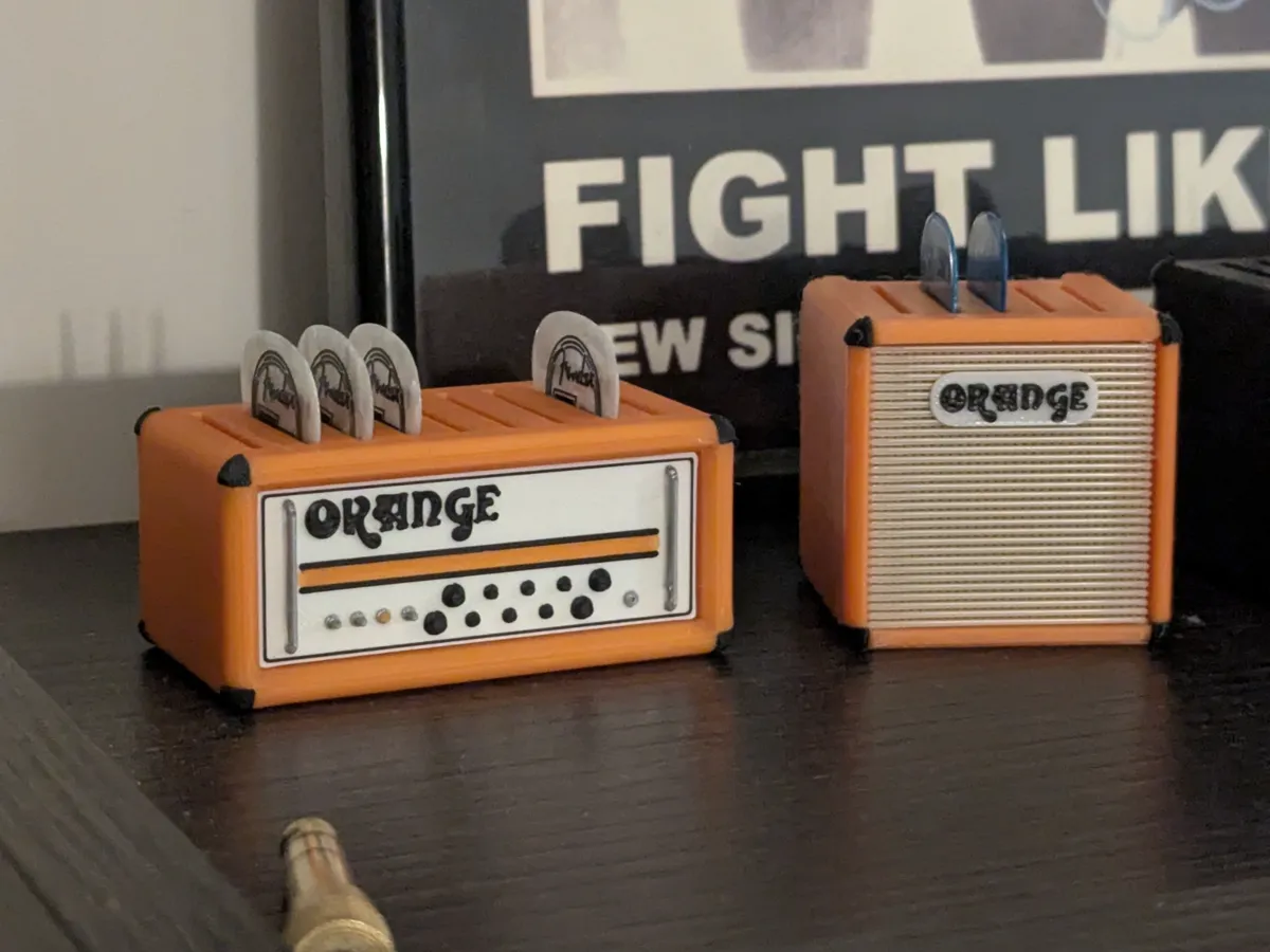 Orange AD30 Amp Guitar Pick Holder | 9 picks - Free 3D Print Model ...