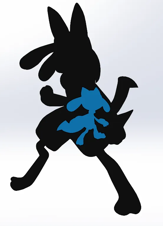 Pokémon Lucario Evolution 2D Art by ARNZI - MakerWorld