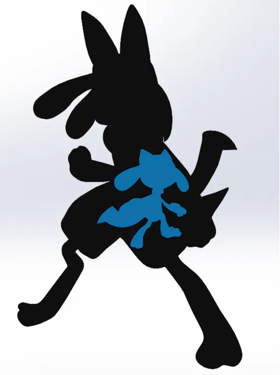Pokémon Lucario Evolution 2D Art by ARNZI - MakerWorld
