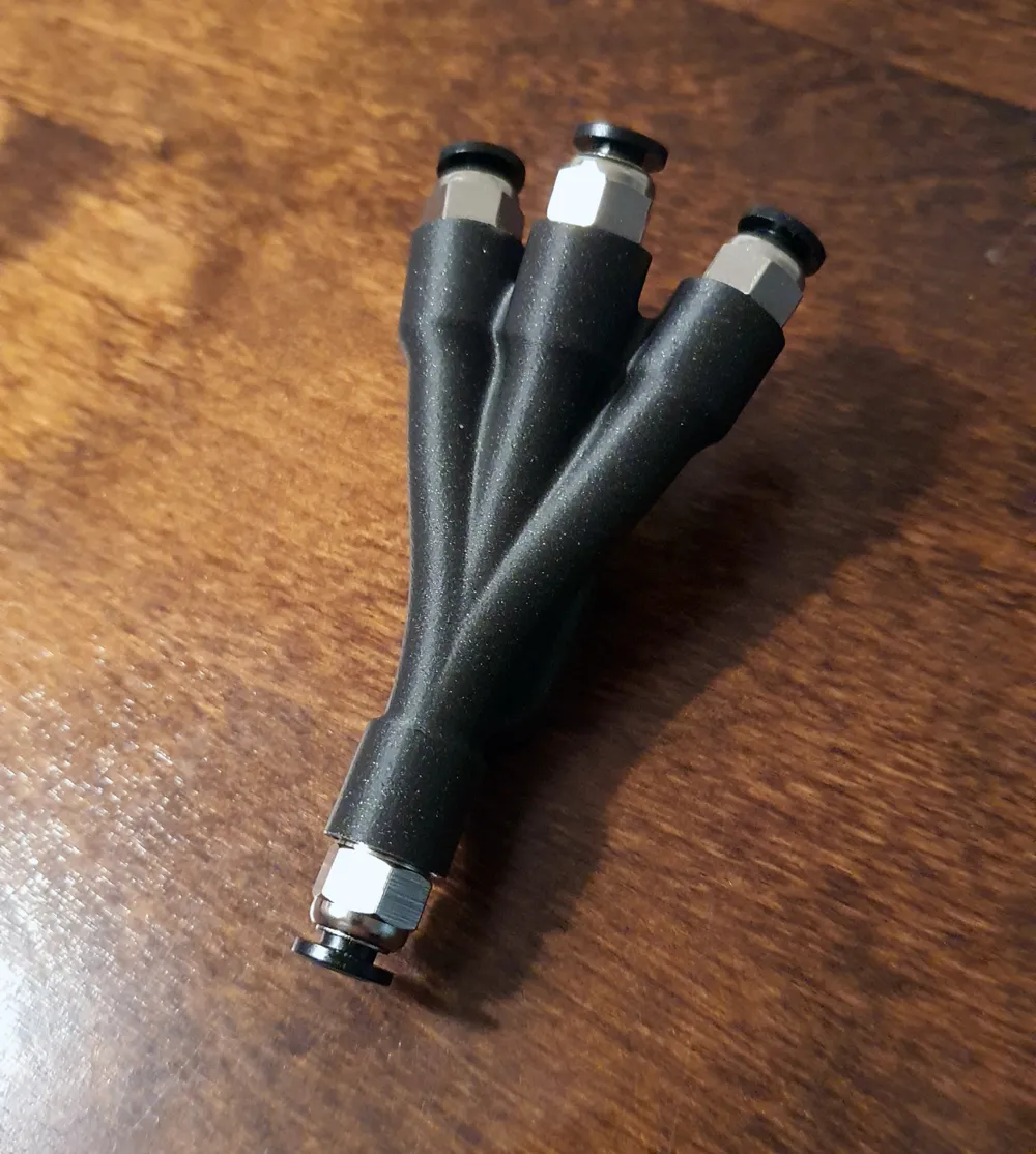 Three way splitter, no supports! by jusutus - MakerWorld