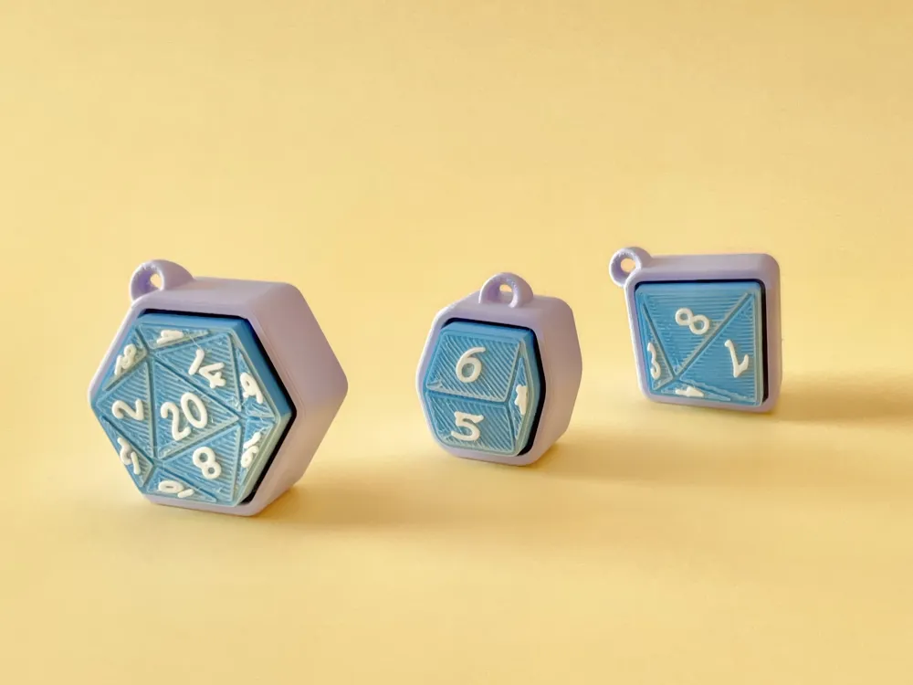 Dice 20— Fidget Clicker Keychains - Free 3D Print Model - MakerWorld