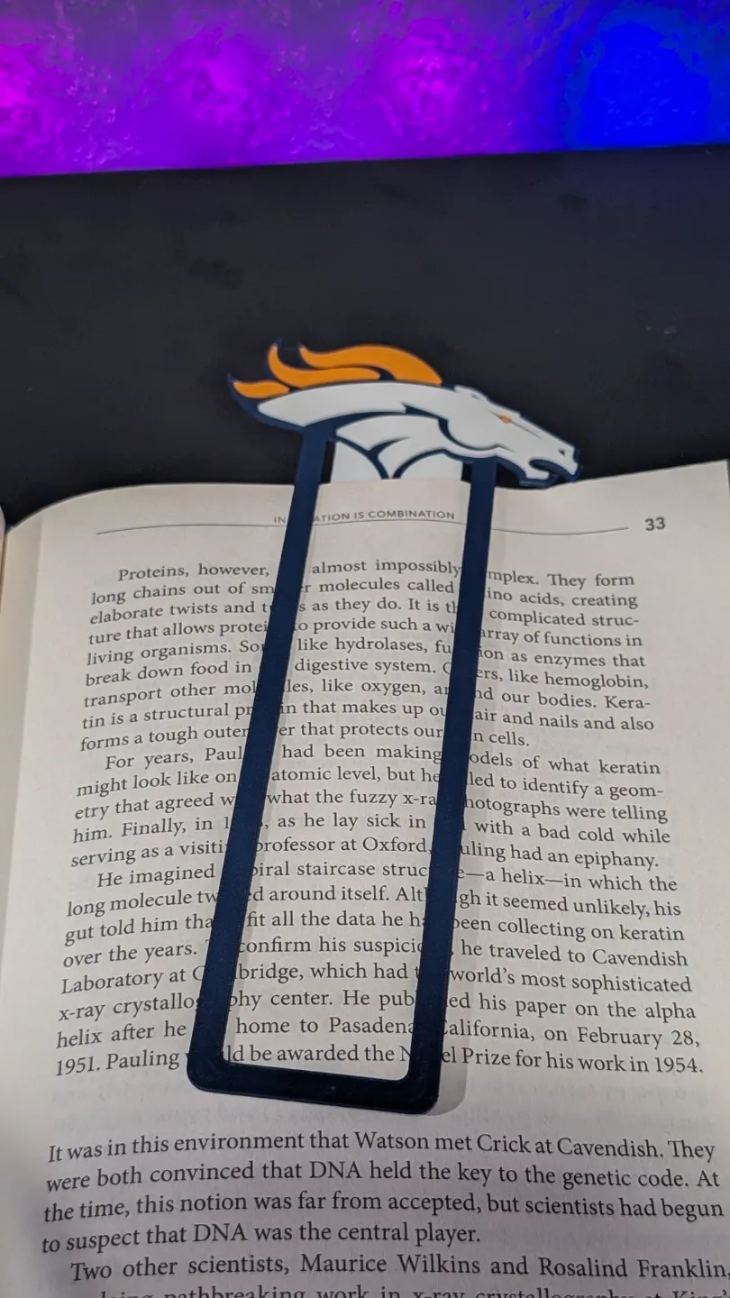 Denver Broncos Bookmark - Free 3D Print Model - MakerWorld