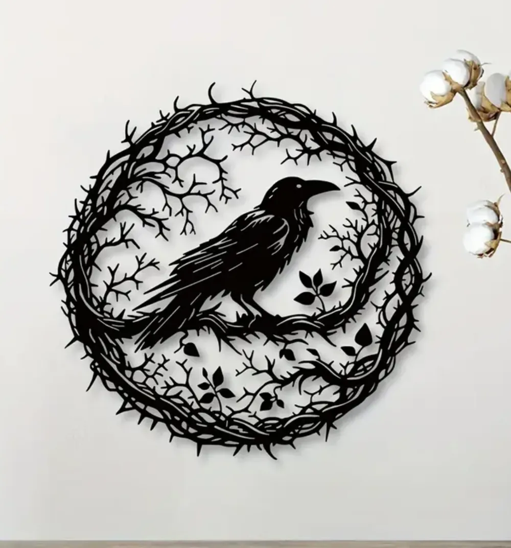 Gothic Wall Decor, Crow Raven - Free 3D Print Model - MakerWorld