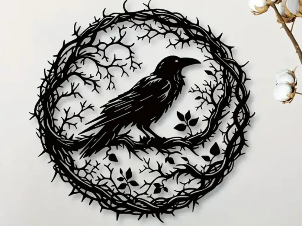 Gothic Wall Decor, Crow Raven - Free 3D Print Model - MakerWorld