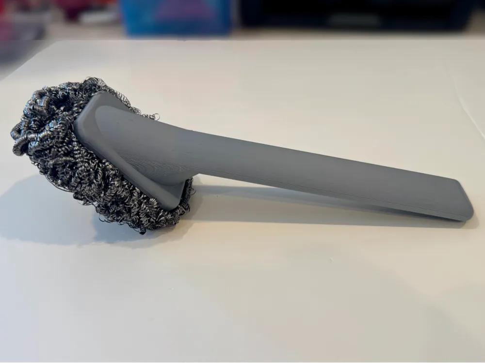 Steel Scrubber-Wool Handle (For Cast Iron & Wok) - Free 3D Print Model ...