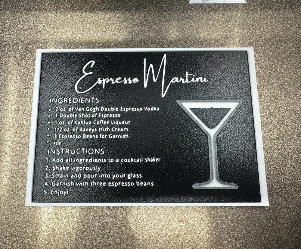 Espresso Martini Recipe Card by ACEH♠️LE 3D - MakerWorld