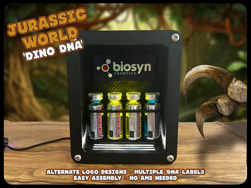 Jurassic World 'Dino DNA' Display - Free 3D Print Model - MakerWorld
