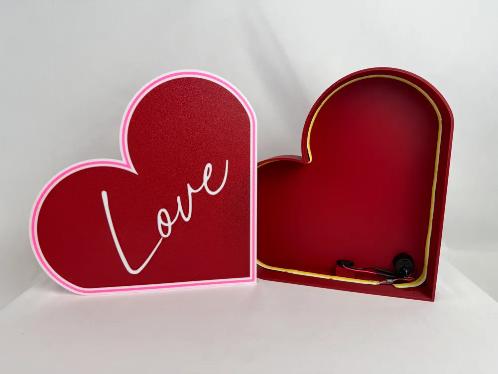 Heart-shaped Love Lightbox - Valentine's Day by Spig3D - MakerWorld