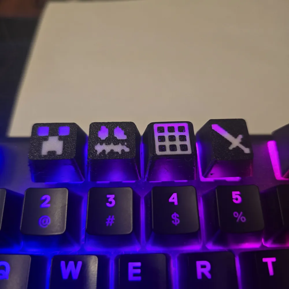 Minecraft Keycaps - Free 3D Print Model - MakerWorld