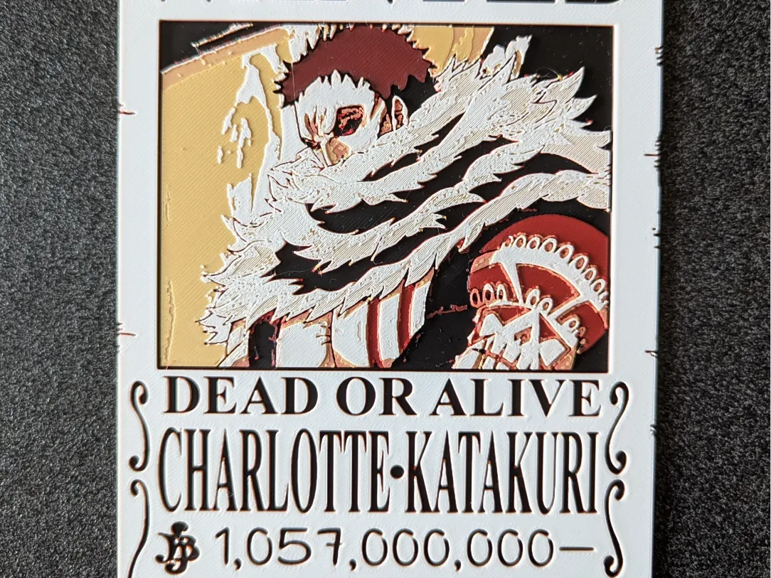 Katakuri - One Piece Wanted Poster - Free 3D Print Model - MakerWorld