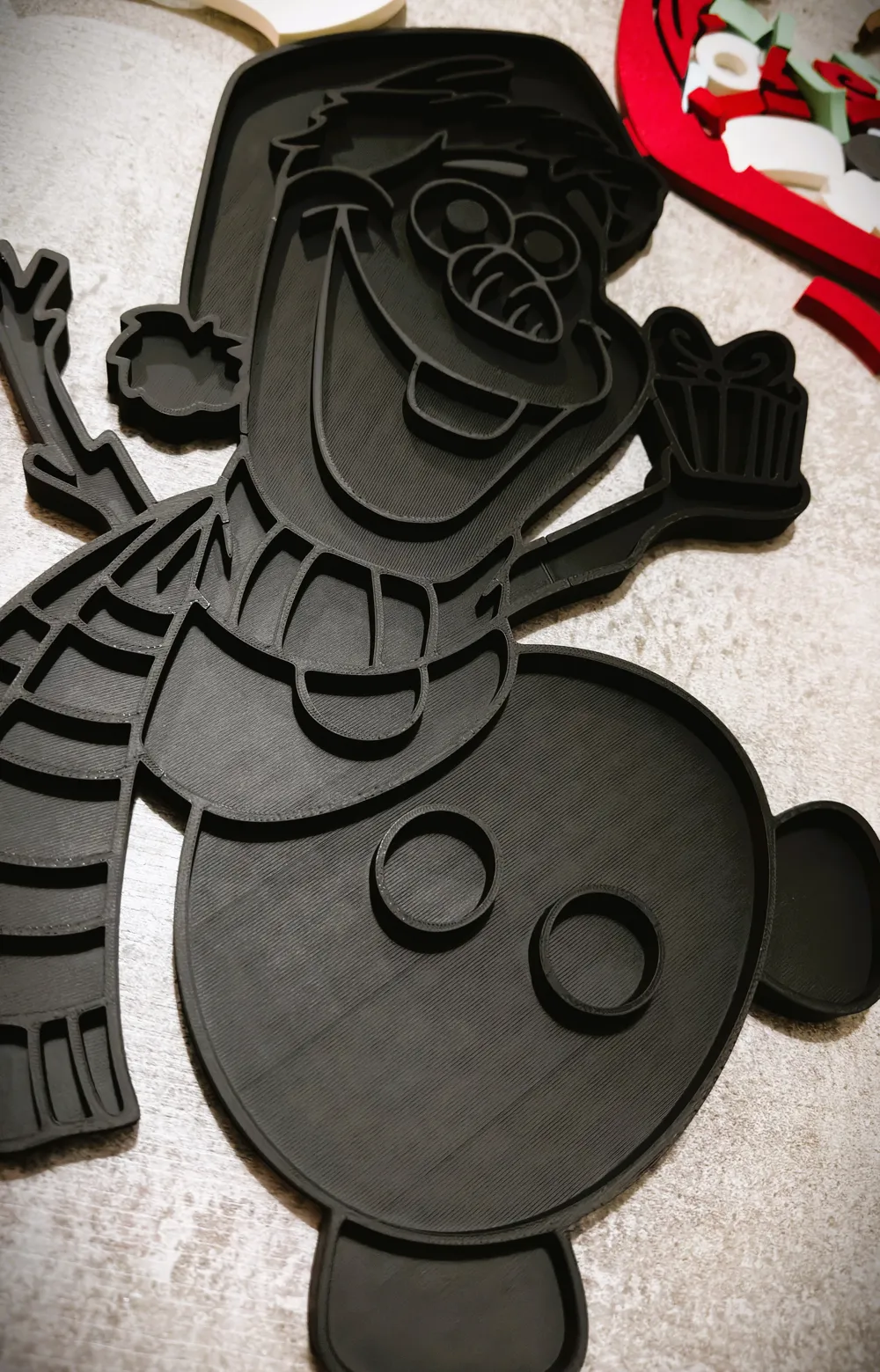 Olaf (NO AMS) X-Mas Wall Art - Free 3D Print Model - MakerWorld