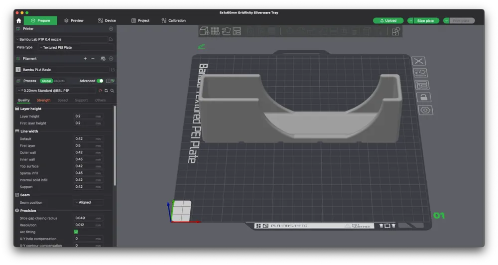 5x1x60mm Gridfinity Silverware Tray by pmorgan - MakerWorld