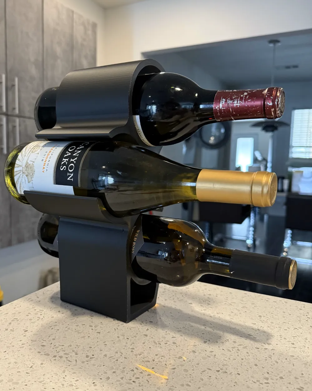 Contemporary Wine Rack (3 Bottles) by Creative Inertia - MakerWorld