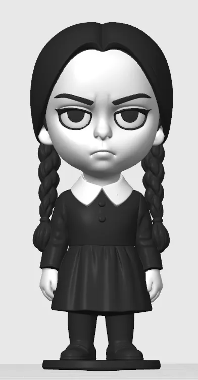 Wednesday Addams – Mini Figur - Free 3D Print Model - MakerWorld