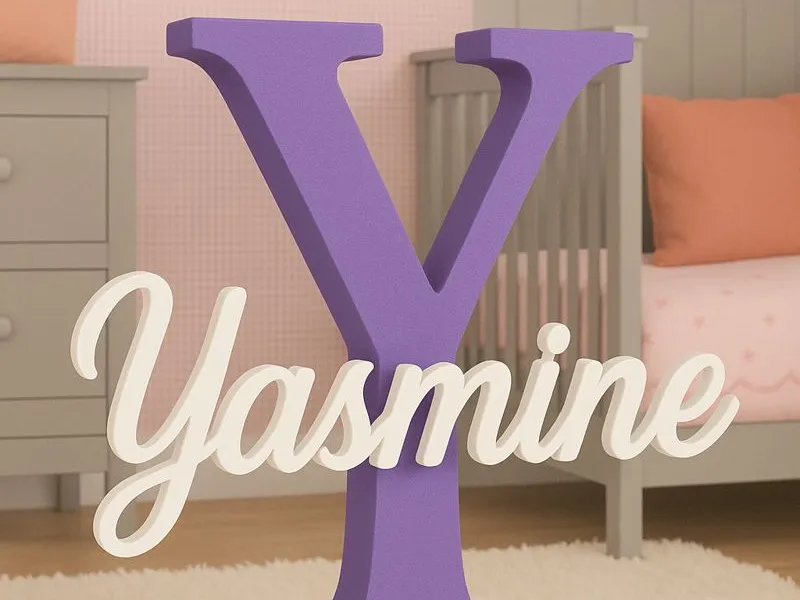 Personalized Nursery Name Sign – Yasmine by Dehydrate7 MakerWorld ...