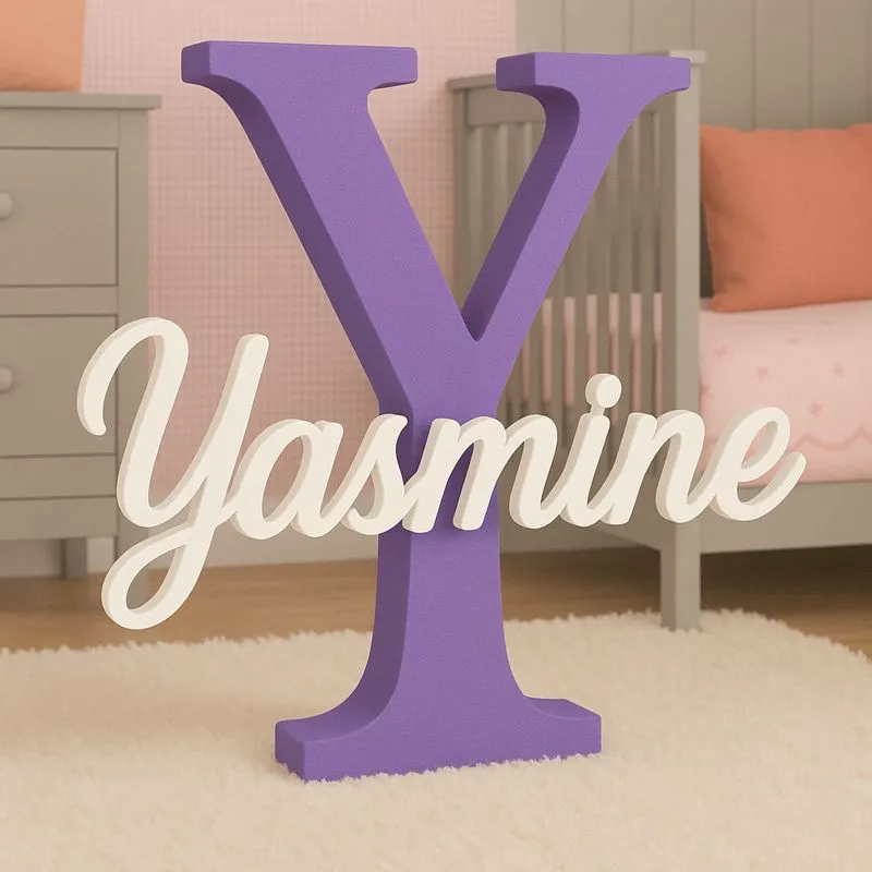 Personalized Nursery Name Sign – Yasmine by Dehydrate7 MakerWorld: Download Free 3D Models