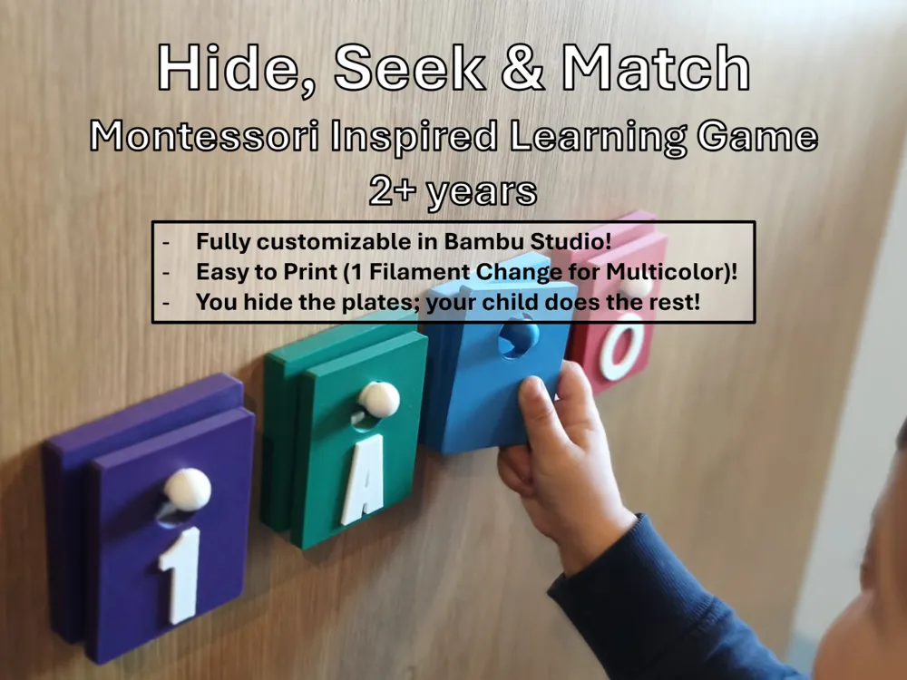 Hide, Seek & Match – Montessori Learning Game - Free 3D Print Model ...