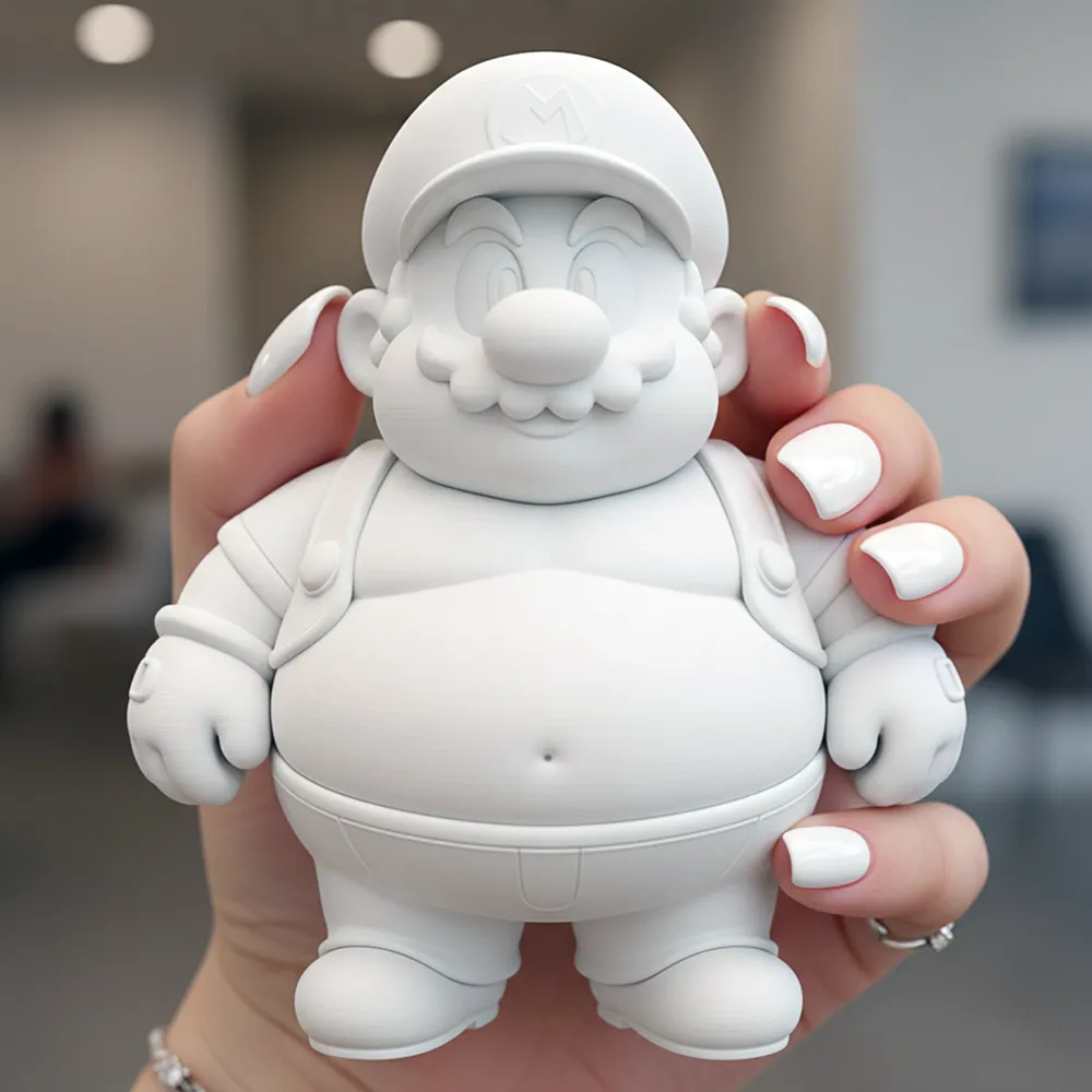 super fat chubby Mario. ready to get painted - Free 3D Print Model ...