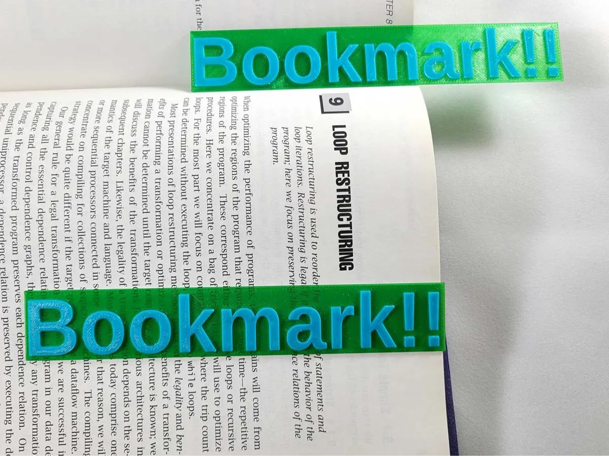 Customizable Text Bookmark with Raised Letters - Free 3D Print Model ...
