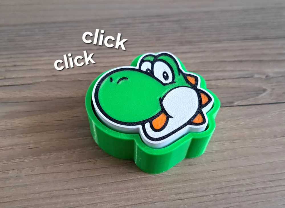 Cool Super Mario Yoshi fidget clicker toy by creachick3d MakerWorld: Download Free 3D Models