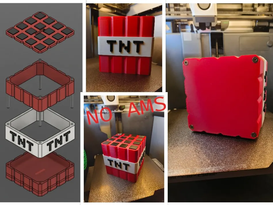 Minecraft TNT Piggy Bank - Free 3D Print Model - MakerWorld