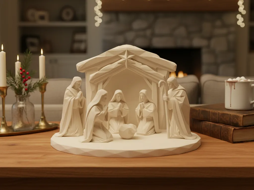 Geometric Nativity Scene - Minimalist Manger - Free 3D Print Model ...