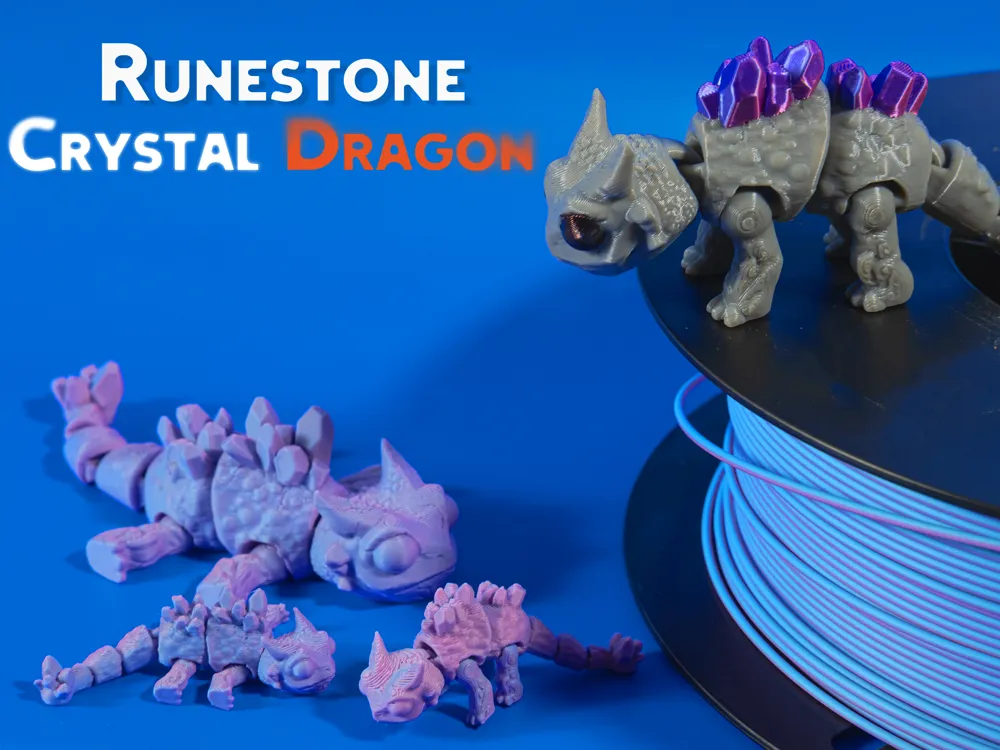 Dragón de Cristal Runestone - Modelo Articulado por Jimga - MakerWorld