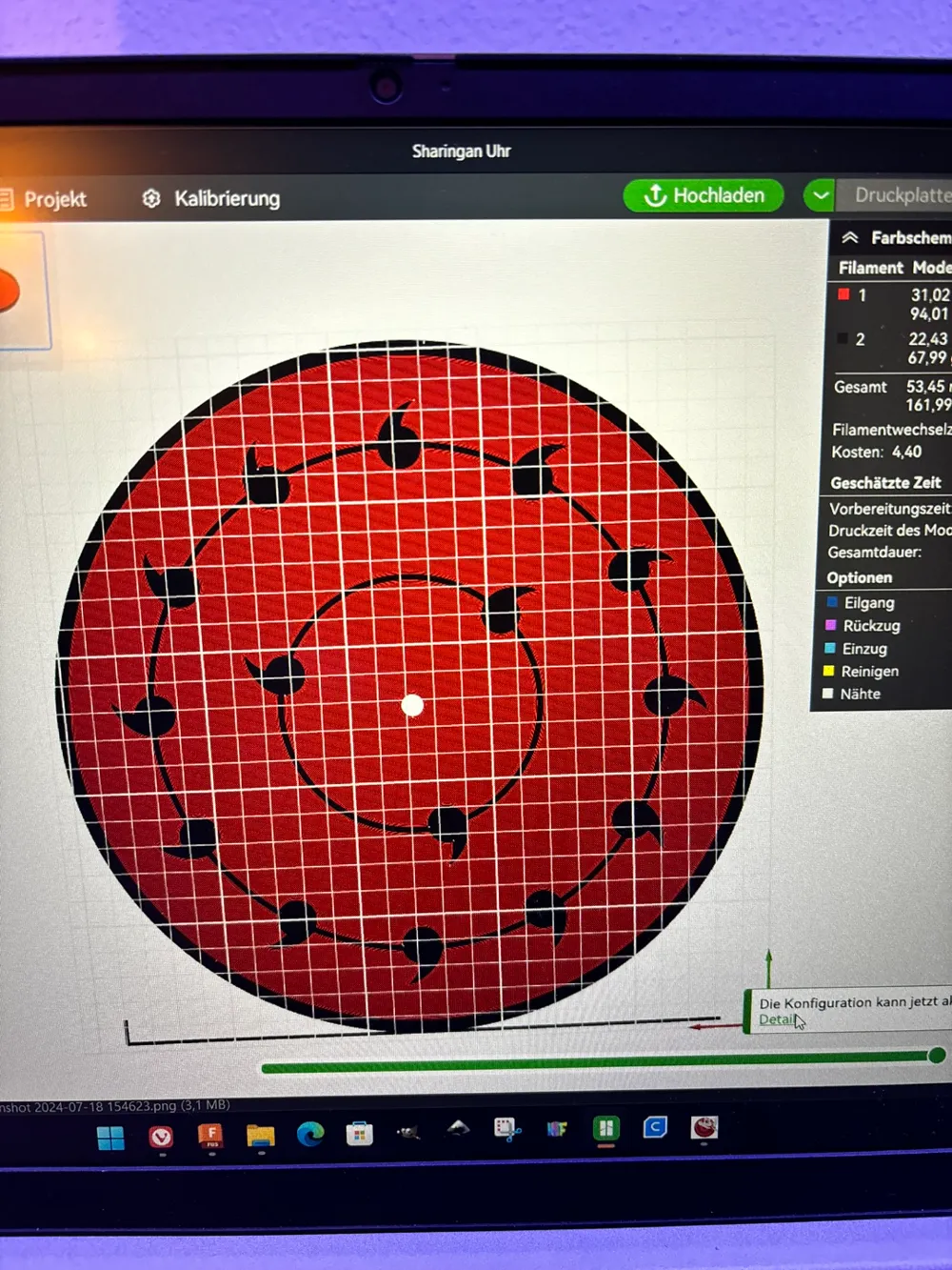 Sharingan Clock ( Wanduhr) by Maddas MakerWorld: Download Free 3D Models