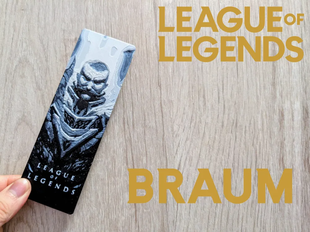 Braum League of Legends Bookmark - Free 3D Print Model - MakerWorld