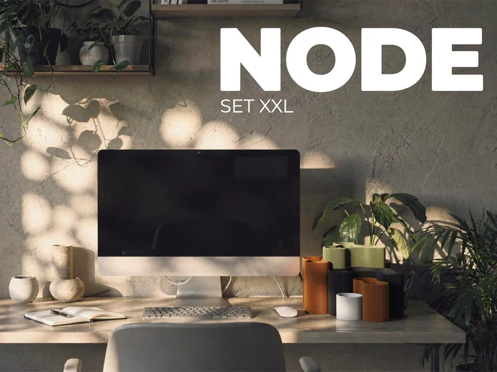 NODE – Modular Desk System | Set M - Free 3D Print Model - MakerWorld