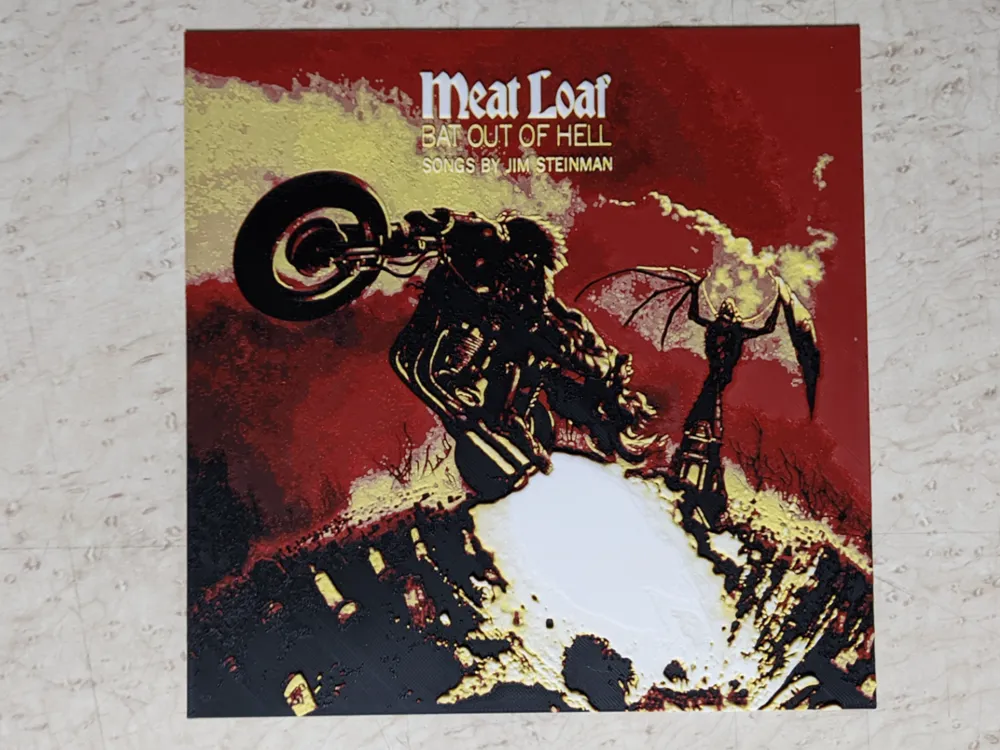 HueForge Album Cover - Meat Loaf Bat out of Hell - Free 3D Print Model ...