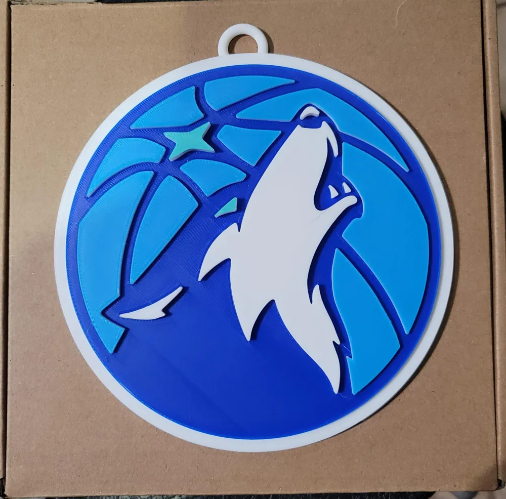 MINNESOTA TIMBERWOLVES 3D Logo 180mm series by mercadogarzas - MakerWorld
